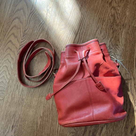 Coach | Bags | Vintage Coach Bucket Bag Orange Red | Poshmark